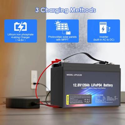 中国 防水 モバイルRV LiFePO4 リチウムイオンキャンパーのバッテリー 12.8V ブルートゥースBMS 販売のため