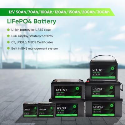 China 12 Volt Iron Phosphate Lithium LiFePo4 Batteries 100ah 200Ah 300Ah 400Ah Custom for sale