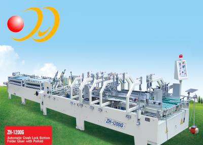 Crash Lock Bottom Prefold Folder Gluer Machine  For Four Corner Box