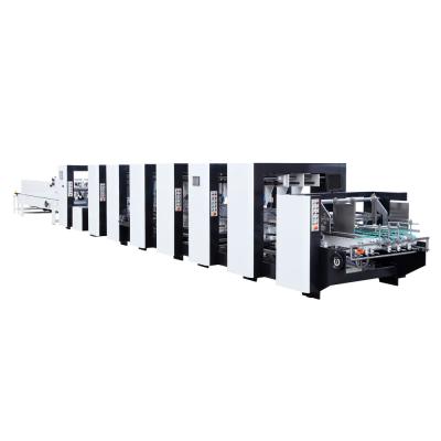 China 6 Corner Corrugated Cardboard Folder Gluer Machine Automatic Grouping 260m/Min for sale