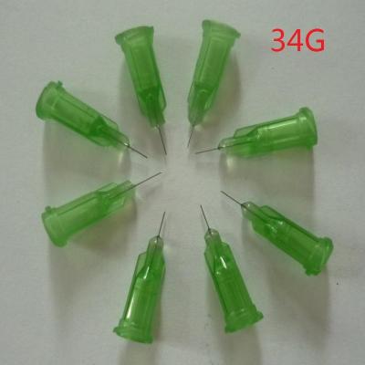 China 34G Metal plastic tips,cheap plastic needle,dispensing blunt needle tip,syringe needle for sale