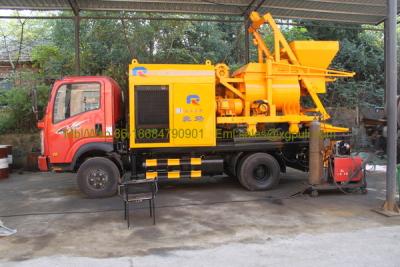 China Concrete Mixer Pump Truck Discharge Height 1.2M Double Cylinder Hydraulic Pumping for sale