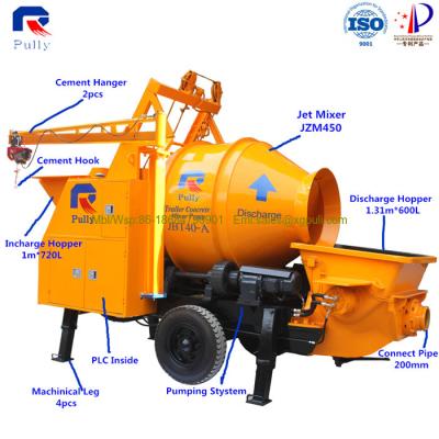 China JBT40-P1 save time 25m3/h mini small mixing-transferring integrative machine truck-mounted concrete mixer pump for sale