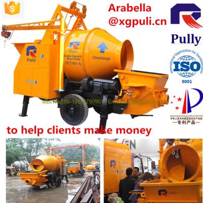 China Pully JBT40-P1 concrete mixer pump with trailer, concrete mixer, portable concrete mixer for sale