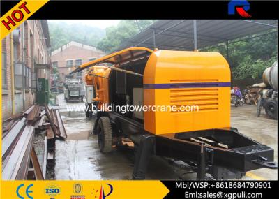 China Portable Concrete Stationary Pump  , Cement Mixer Trailer 0.6M3 Hopper Volume for sale