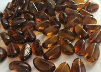 China CASHEW GLASS BEAD -amber zu verkaufen