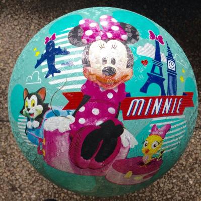 China Rubber Playground Ball with Customized Logo Printing, 4 color print. for sale
