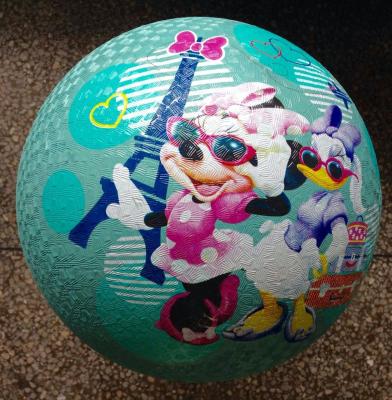 China Rubber Playground Ball with Customized Logo Printing, 4 color print. for sale