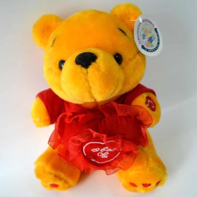 China Cute Plush Toys for baby, Valentine's Day Present, Golden Bear Plush with Heart and Music. for sale