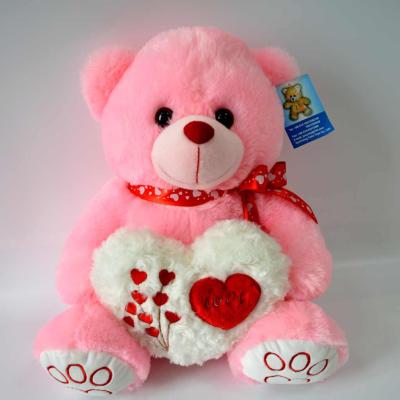 China Cute Plush Toys for baby, Valentine's Day Present, Peachpuff Bear Plush with Heart. for sale
