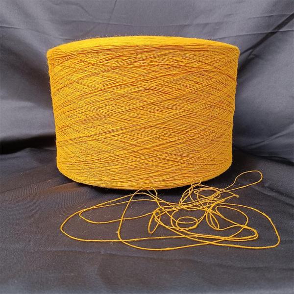 Quality Ne 24/1 Ne 28/1 Yellow Recycled Cotton-Poly Yarn For Jersey Fabric Knitting for sale