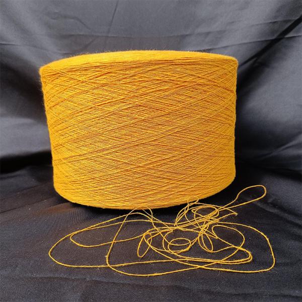 Quality NE 16/1 Yellow Regenerated Cotton / Polyester Yarn For Knitted And Woven Fabrics for sale
