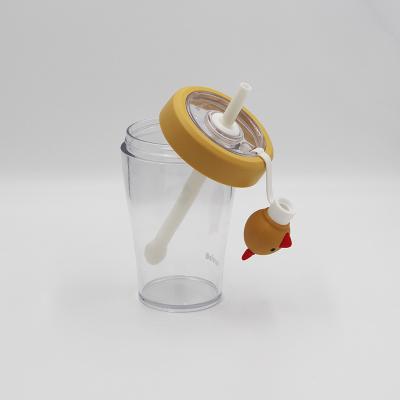 China 430ml Vrije Draagbare Plastic het Waterflessen van het beeldverhaalontwerp BPA met Spuitenstro Te koop