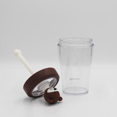 China de Vrije Straw Plastic Water Bottle For Sporten van 430ml BPA en Fitness Enthousiasme Te koop