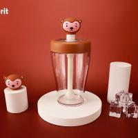 China Cartoon Plastic Drinking Reusable Straw Water Bottle Multiple Colors for sale