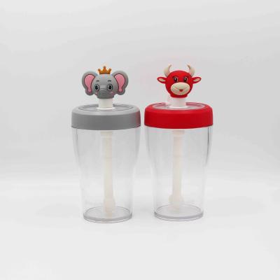 China Het lekvrije Drinken 430ml Draagbare Tritan Plastic Straw Water Bottle For Kids Te koop