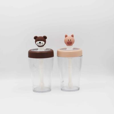China 430ml het draagbare Opnieuw te gebruiken Deksel van Tritan Straw Juice Water Bottle With Cartoon Te koop