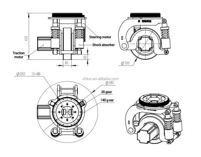 Cina ruota motrice di guida del Agv del motore a corrente alternata di CC di 300mm della ruota motrice di potere verticale orizzontale dell'Assemblea in vendita