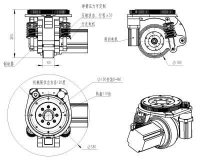 Cina Agv di ZL-B26B che attenua alta coppia di torsione della grande dell'amplificatore del colpo della ruota ruota del poliuretano orientabile in vendita