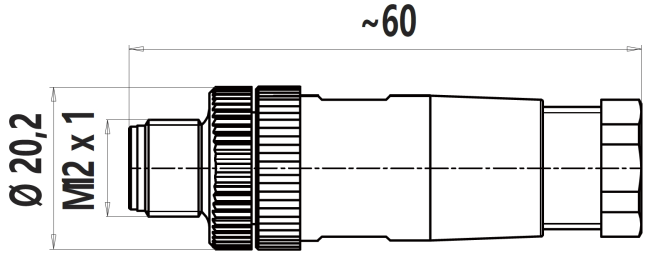 M12 Field-Wirable Assembly Connector 8 Pin A Code Male