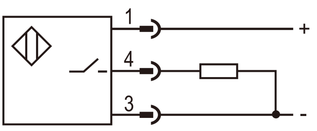 Wiring diagram for PNP NO inductive sensor with M12 connector
