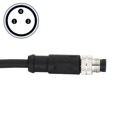 China Conector masculino M8 pré-montado 3 pines com cabo direto A código PVC à venda