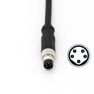 China Pre Assembled Male M8 5 Pin Connectors IEC 61076-2-104 Straight B Code PVC Cable for sale