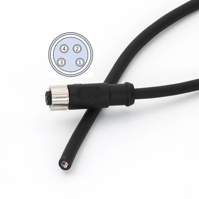 China PVC Cable M8 Connector Pre Assembled Straight Female 4 Pin A Code IP67 for sale