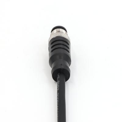 China M12 4 conectores de pinos 2M cabo pré-montado macho PVC recto CE desprotegido for sale