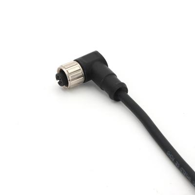 Cina M12 connettori femminili con cavo modellato ad angolo 3 pin IP67 colore nero in vendita