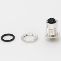 China PCB Contacts M12 Connector Panel Front Mounting 12 Pin A Code Straight for sale