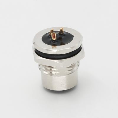 China パネルマウント M12コネクタ IEC 61076-2-101 女性 3ピンフロントマウント M16x15 for sale