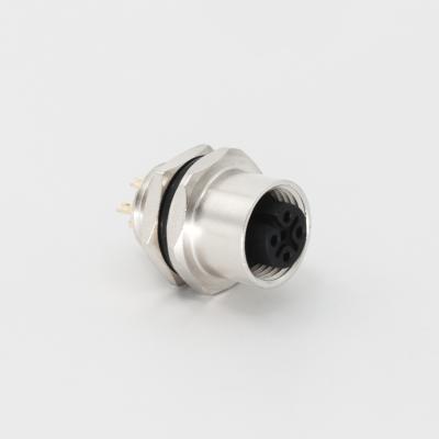 China フレンズ M12 コンネクタ 女性 5ピンパネル 直立にマウント IEC 61076-2-101 for sale