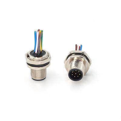 China パネルマウント M12 コネクタ 男性 後部マウント PCB バージョン M16 X 1.5 IP67 for sale
