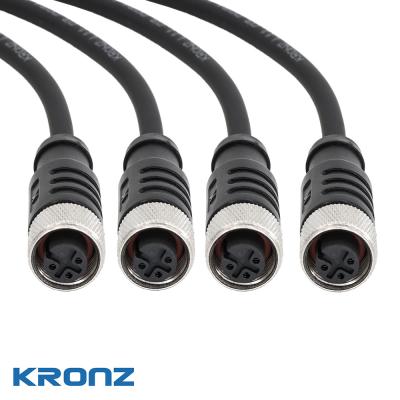 China M12 Connector with Pre-molded PVC Cable Unshielded Female 4A IP67 Circular Connector for sale
