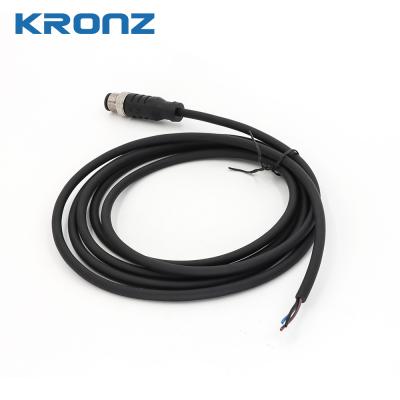 China M12 Connector 3 Pin A code connector with PVC Unshielded Cable Sensor Connectors for sale