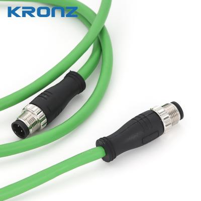 Cina M12 Lan Cable Connector 2×2×0.14, scudo 2×2×26AWG verde bluastro, PUR, catena di trascinamento, OD=6.2 in vendita