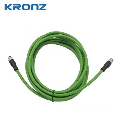 Cina IE Cable Shield M12 Connector 4 Pin D Coding Male Circular Connector in vendita