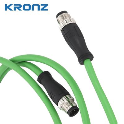 Китай IE M12 соединитель IEC 61076-2-101 Код 8 Пин с предварительной сборкой PVC кабельного соединителя продается