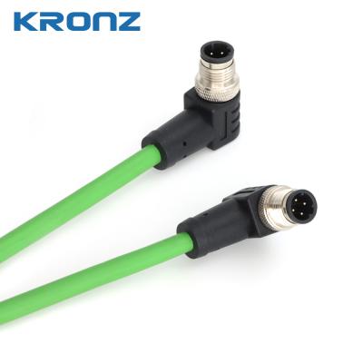 Китай M12 соединитель Профинет ПВХ защищенный кабель 4 пин D-код предварительно собранный круговой соединитель продается