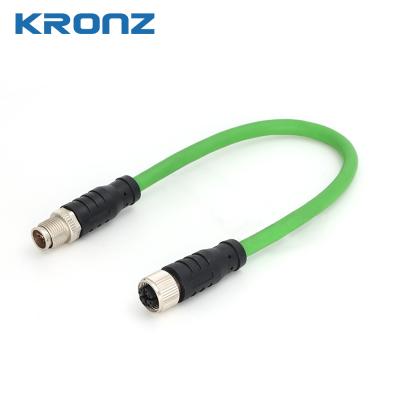 Китай M12 IE соединители 8 Pin X Code Cat6A 26AWG Женщина-мужчина PVC-цепочка с защитой продается