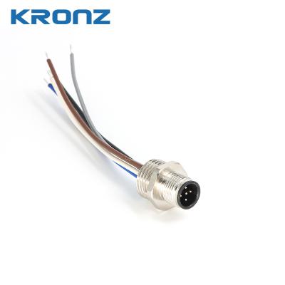 China M12 Connector Socket Panel Aviation Wire Connector 5 Pin Electrical Cable Shielded for sale