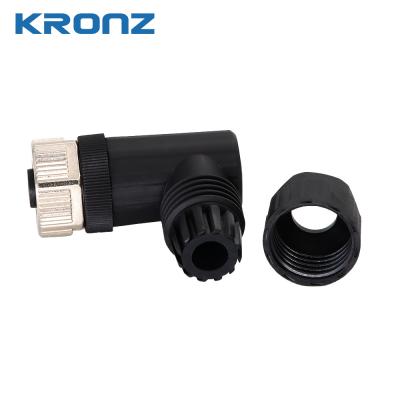 China Industrial M12 Field-wireable Connector 5 Pin met IP67 waterdicht hoekkabeluitgang Te koop