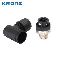 China M12 Sensor Connector Angled Screw Waterproof IP67 Circular Connectors 5-pin A Code for sale