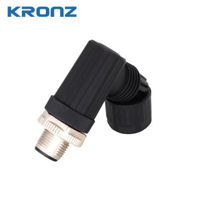 China M12 Sensor Connector 4 Pin Aviation Plug 250V Angled Circular Connects Weerstand ≤5mΩ Te koop