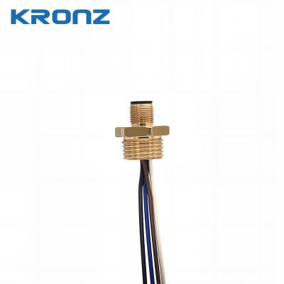 Китай 4-прицепный M12 мужской разъем 1/2" NPT панель монтаж 300V AC/DC Металлический приемник фланц IP67 продается