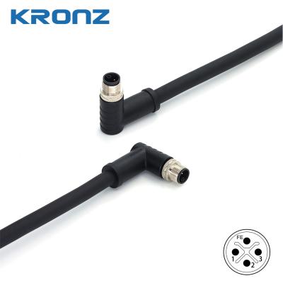 China M12 male bent pre cast connector S-CODE IP67 Suitable for automated sensors for sale
