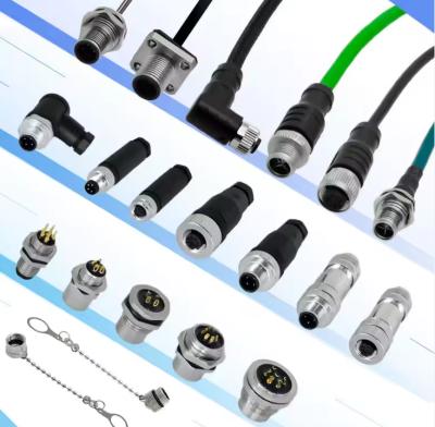 China Threaded Connection M12 Connector with Shielded Design and 4A Operating Current for Industrial Signal Transmission for sale