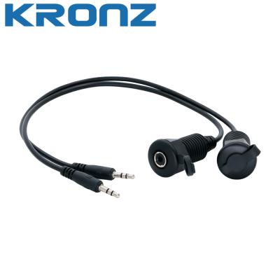 China IP67 Waterproof 3.5mm TRS Stereo Connector with Threaded Screw-Lock and Flush-Mount Embedded Design for sale