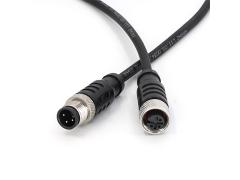 M12 Preassemblato 10M Cable Connector 3 Pin IP67 Diretto PVC Nero Non protetto
